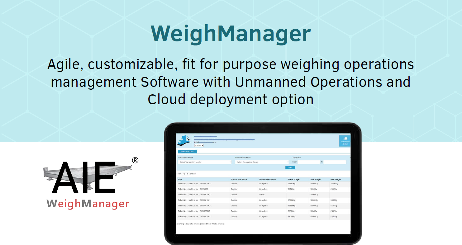 Weighbridge Software - Aver India Equipment